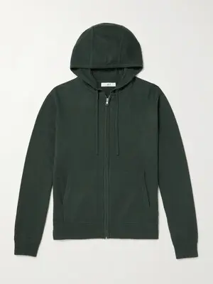 Mr P. Wool And Cashmere-blend Zip-up Hoodie - Green