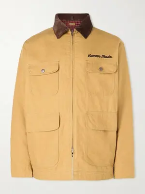 HUMAN MADE Hunting Corduroy-trimmed Padded Cotton-canvas Jacket - Neutrals