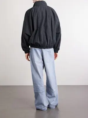 Balenciaga Logo-embroidered Checked Cotton Jacket
