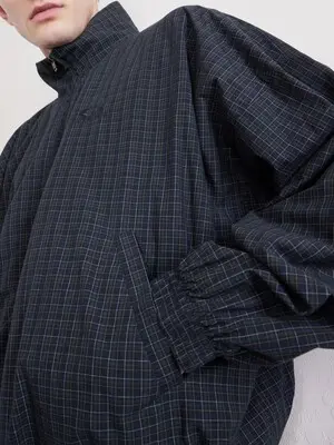 Balenciaga Logo-embroidered Checked Cotton Jacket
