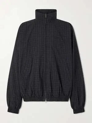 Balenciaga Logo-embroidered Checked Cotton Jacket