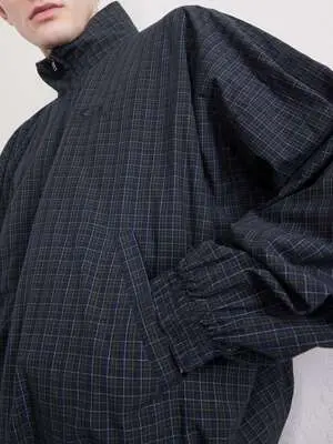 Balenciaga Logo-embroidered Checked Cotton Jacket
