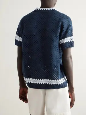 Frescobol Carioca Pinto Crocheted Cotton Shirt