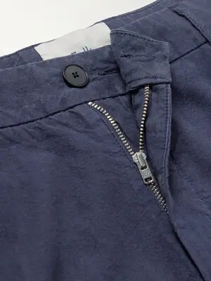 Folk Lunar Linen And Cotton-blend Suit Trousers - Blue