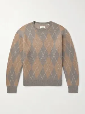 FRAME Argyle Knitted Sweater - Brown