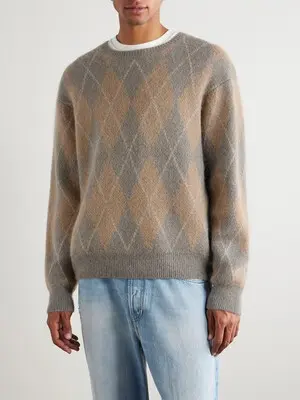 FRAME Argyle Knitted Sweater - Brown