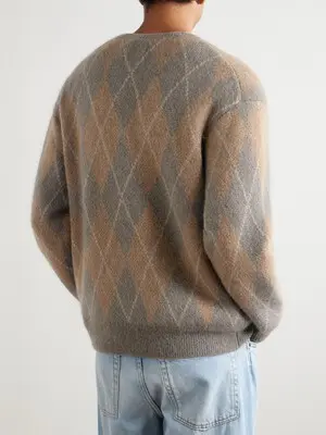 FRAME Argyle Knitted Sweater - Brown