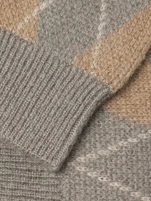 FRAME Argyle Knitted Sweater - Brown