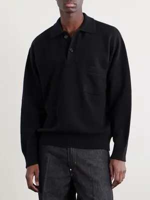 MARGARET HOWELL Merino Wool And Cashmere-blend Polo Shirt