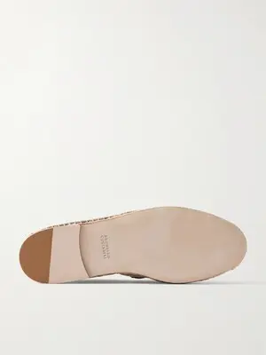 Brunello Cucinelli Suede-trimmed Raffia Espadrilles - Blue