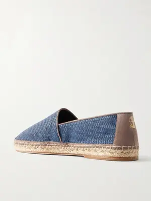 Brunello Cucinelli Suede-trimmed Raffia Espadrilles - Blue