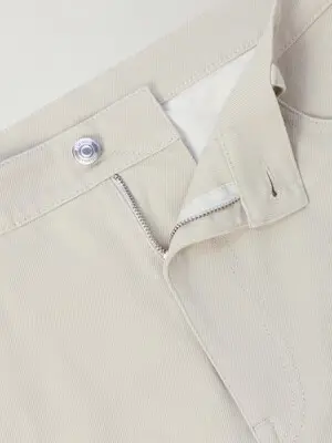 Dunhill Tapered Cotton-blend Twill Trousers - Neutrals