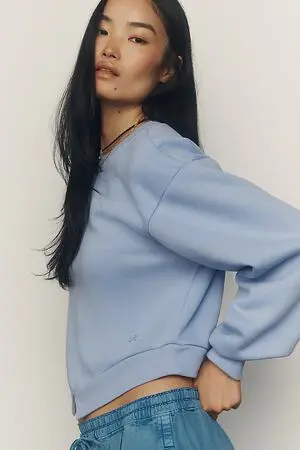 Maeve Crew-neck Sweatshirt With Notched Hem - Easter Egg