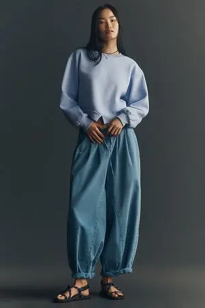 Maeve Crew-neck Sweatshirt With Notched Hem - Easter Egg