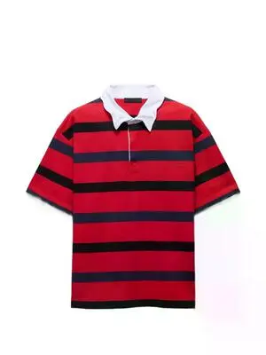 Prada Striped Polo Shirt - Red