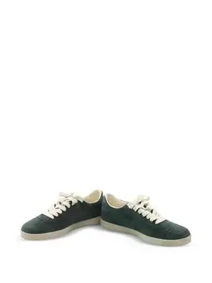 Prada 2000s Logo-appliqué Suede Sneakers - Green