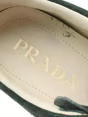 Prada 2000s Logo-appliqué Suede Sneakers - Green