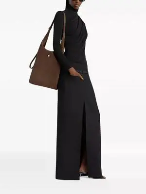 COURREGES Large Melt Suede Shoulder Bag - Brown