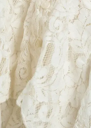 Free People Whispering Love Lace Cropped Blouse