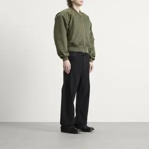 ENTIRE STUDIOS Cropped Broad Bomber Jacket - Khaki
