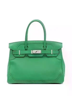 Hermès 2015 30 Birkin Gillies Leather Tote - Green