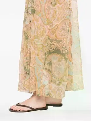 Zimmermann Luna Flutter Ruffled Paisley Dress - Neutrals