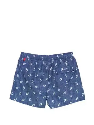 Kiton Paisley-print Swim Shorts - Blue