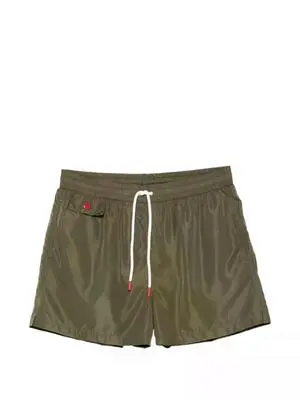 Kiton Print Beach Shorts Green