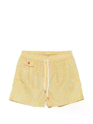Kiton Patterned Swim Shorts Yellow