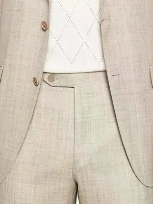 Canali Button Blazer Suit - Neutrals