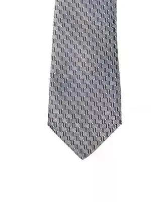 Canali Patterned Neck Tie - Grey