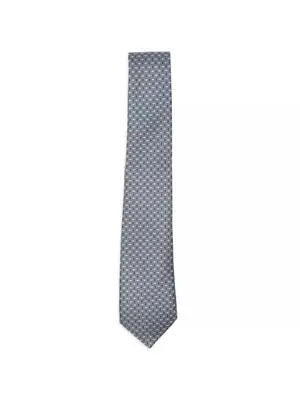 Canali Geometric-pattern Neck Tie - Blue
