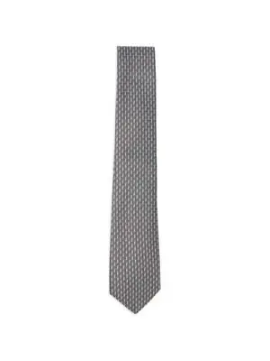 Canali Patterned Neck Tie - Grey