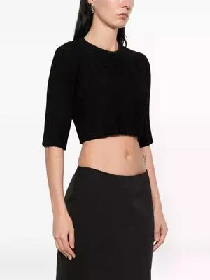 Sportmax Ribbed Cropped T-shirt