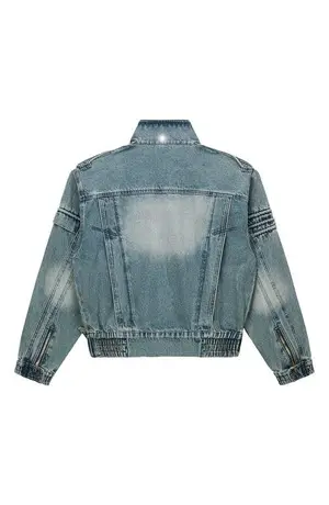 RtA Rui Crop Denim Moto Jacket