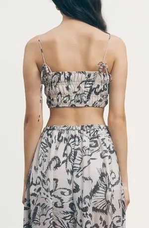 MAUDE CLUB Shirred Crop Top