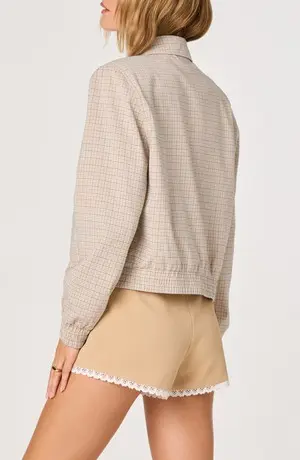 Astr The Label Reid Check Stretch Zip Jacket