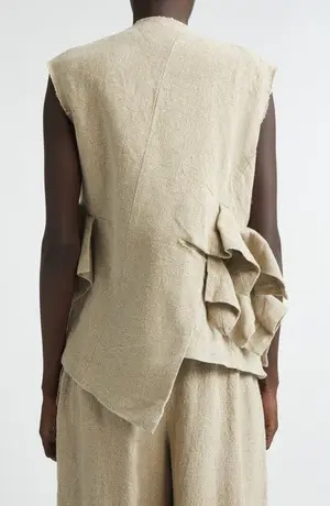 Comme Des Garçons Asymmetric Linen Canvas Vest