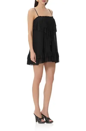 AFRM Glen Tiered Ruffle Shift Minidress