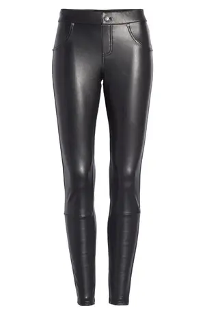 Hue Faux Leather Leggings - Black