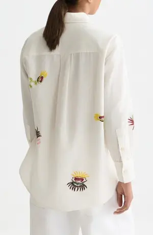 Scotch & Soda Embroidered Cotton & Linen Shirt