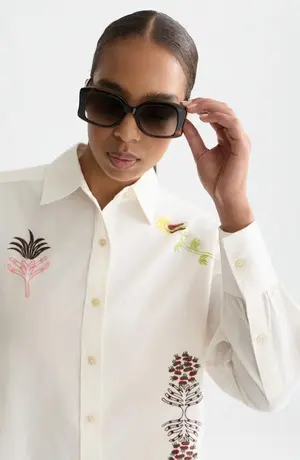 Scotch & Soda Embroidered Cotton & Linen Shirt
