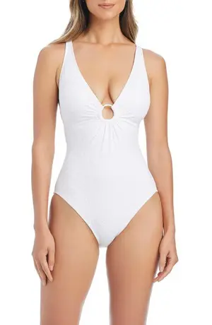 BLEU BY ROD BEATTIE Cross Back One-piece Swimsuit - White