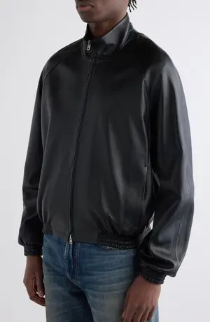 Acne Studios Lokot Leather Bomber Jacket - Black