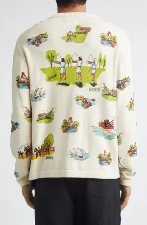 BODE Beaded Merino Wool & Cotton Cardigan - Multi Ivory