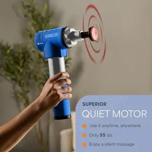 LIFEPRO Sonic Lx Heated Deep Tissue Massage Gun Portable Handheld Percussion Massager