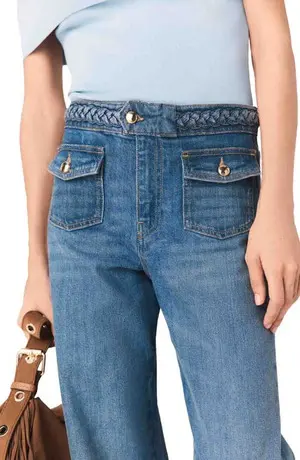 Maje Braided Flared Jeans