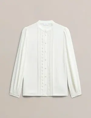 HOBBS LONDON Dominica Lace Trim Blouse