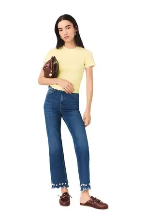 Maje Beaded Bootcut Jeans