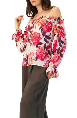 IVONNE Off-shoulder Printed Blouse